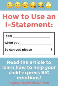 Express BIG Feelings With I-Statements for Kids! Powerful Tool for Parents