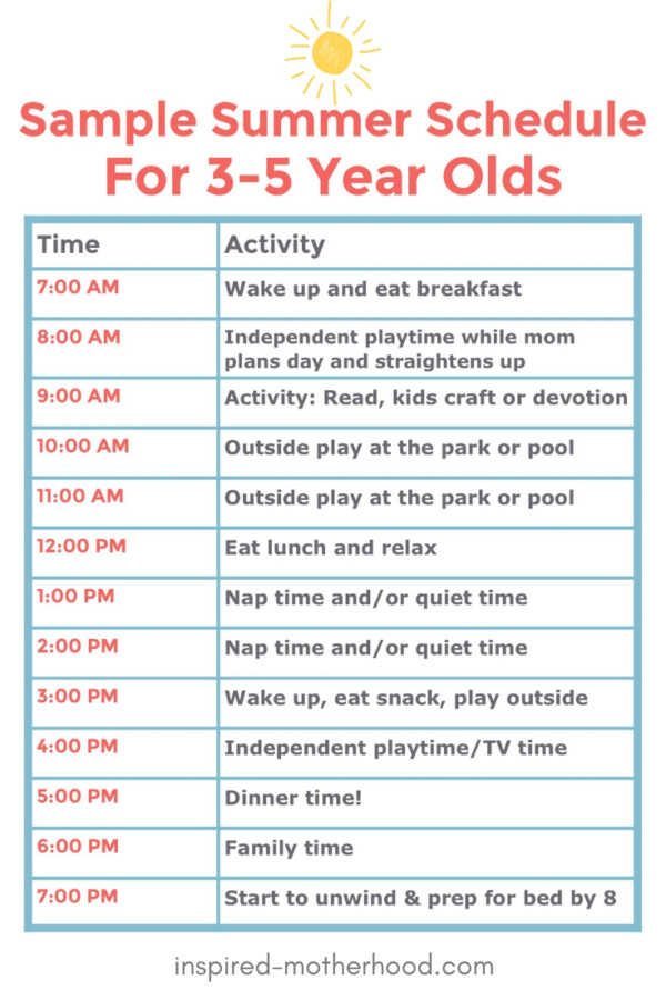 Example of a Summer Schedule for Kids That Will Inspire You!