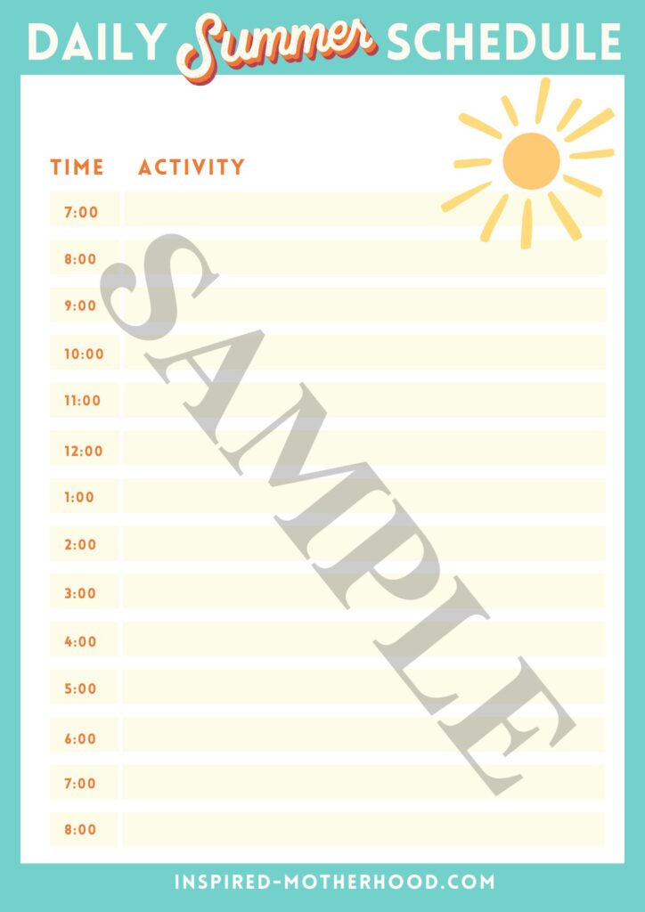 Summer Kids Schedule That Will Inspire You Plus Free Printable!